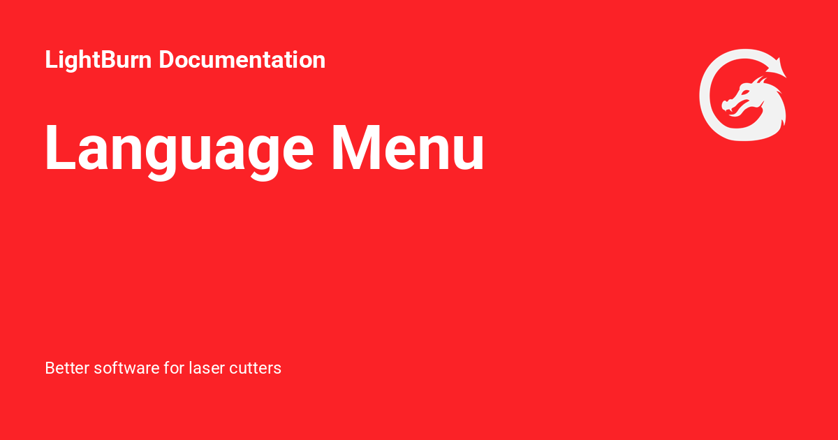Language Menu - LightBurn Documentation